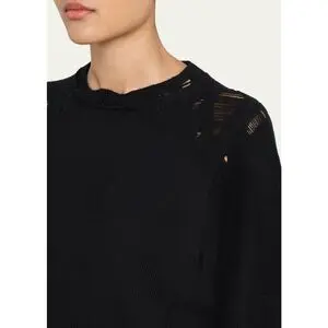 HAIKURE Marcy Distressed Wool Crewneck Sweater