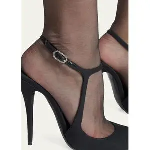 Saint Laurent 110mm Manon Silk Ankle-strap Pumps