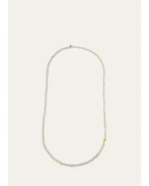 SYDNEY EVAN Pearl And Rainbow Moonstone Necklace, 24"l