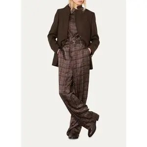Officine Générale Checked Wide-leg Pants