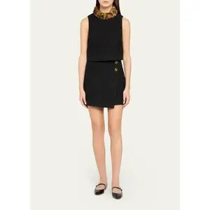 Cara Cara Gina Faux Fur-collar Tweed Boucle Top - Cloud Tweed