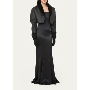 Max Mara Cropped Shawl-collar Shearling Jacket