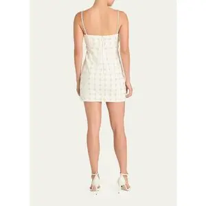 Cinq À Sept Iris Pearl Crystal Satin Mini Dress