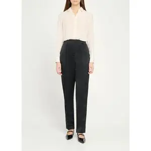 Prabal Gurung Carrot Pleated Satin Tapered-leg Trousers