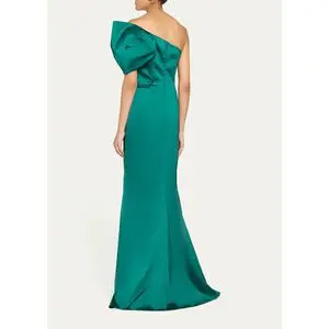 Rickie Freeman For Teri Jon One Shoulder Ruched Taffeta Gown