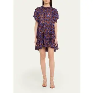 Ulla Johnson Ryla Floral Silk Chiffon Mini Dress
