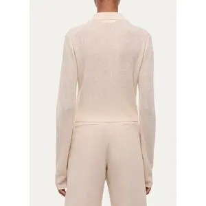 Helmut Lang Raw Edge Linen-blend Knit Cardigan - Ivory