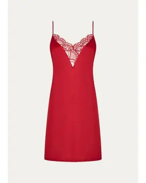 Lise Charmel Embroidered Applique Silk Satin Babydoll