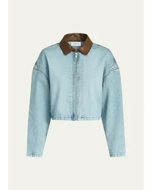 SEROYA Coop Cropped Denim Jacket