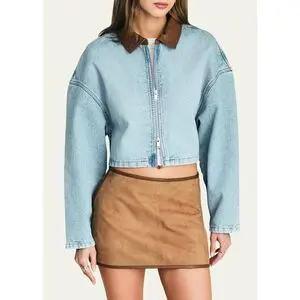 SEROYA Coop Cropped Denim Jacket