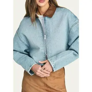 SEROYA Coop Cropped Denim Jacket