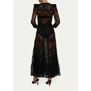 L'Agence Seraphina Lace Tiered Maxi Dress