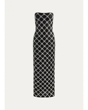 Alice + Olivia Delora Embellished Strapless Gown