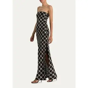 Alice + Olivia Delora Embellished Strapless Gown