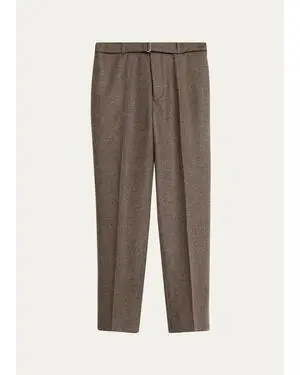 OFFICINE GÉNÉRALE Wool Crease-front Pants - Brown Multi