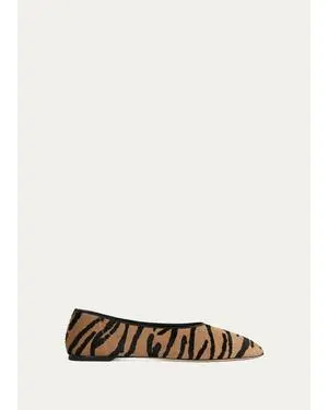 TOTEME Printed Pony Hair Ballerina Flats