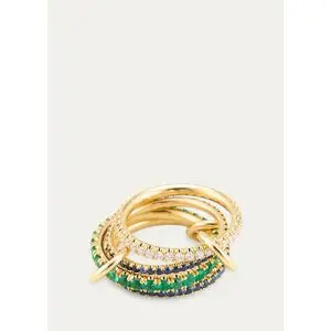 SPINELLI KILCOLLIN 18k Custom 4-band Ring With Diamonds, Emeralds, And Sapphires