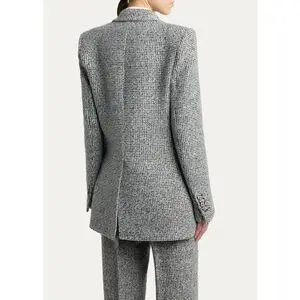 TOM FORD Sequined Broken Chevron Tweed Single-breasted Western Jacket