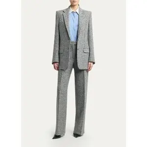 TOM FORD Sequined Broken Chevron Tweed Single-breasted Western Jacket