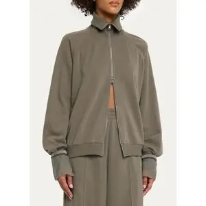 Brunello Cucinelli Monili Silk Cuffs Travel Zip-up Jacket