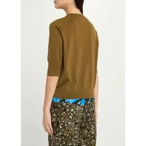 Dries Van Noten Tuan Merino Wool Short-sleeve Crewneck Sweater