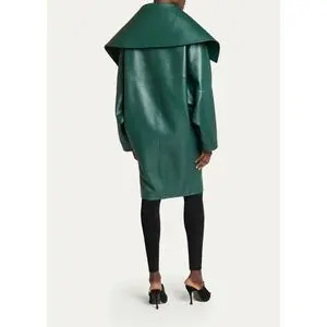 Balenciaga Oversized High-collar Leather Jacket
