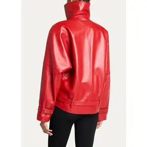 Balenciaga High Collar Leather Jacket