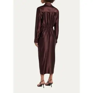 A.L.C. Mila Stretch Silk Midi Shirtdress