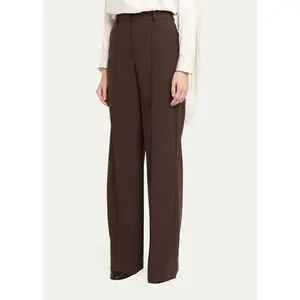A.L.C. Reid Pintucked Wool-blend Pants