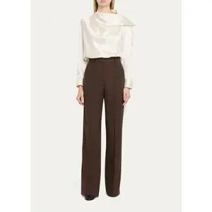 A.L.C. Reid Pintucked Wool-blend Pants