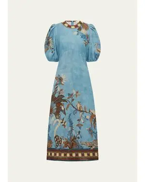 ALEMAIS Georgie Linen Midi Dress