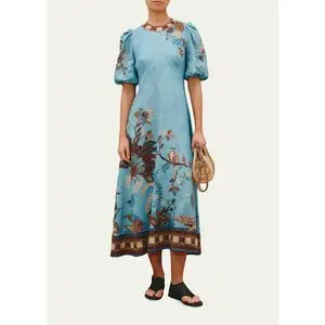 ALEMAIS Georgie Linen Midi Dress