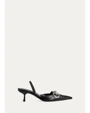 Gucci Boulevard 55mm Leather Slingback Pumps - Black