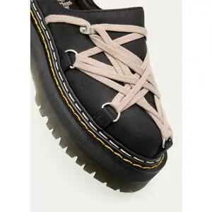 DR. MARTENS X RICK OWENS X Dr. Martens Quad Sole Megalace Leather Mules