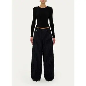 HAIKURE Bethany Striped Wide-leg Pants
