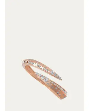 REZA Dune 18k Rose Gold Diamond Eventail Narrow Cuff Bracelet - Pink