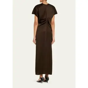 TOTEME Slouch Waist Satin Maxi Dress