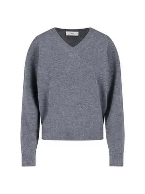 DUNST V-neck Cashmere-blend Sweater - Grey