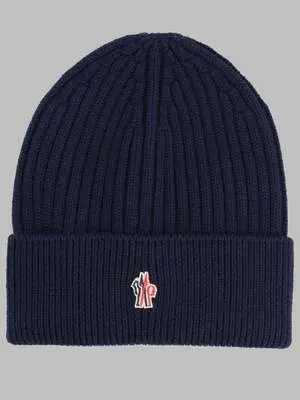 MONCLER GRENOBLE Quilted Puffer Beanie Hat For - Blue