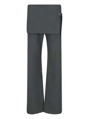 Paloma Wool Wrap-front Wide-leg Trousers - Grey