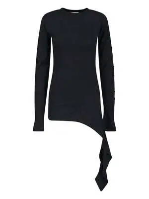 LOW CLASSIC Asymmetrical Drape Long Sleeve Top
