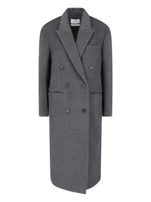 LOW CLASSIC Double-breasted Wool-blend Coat - Grey