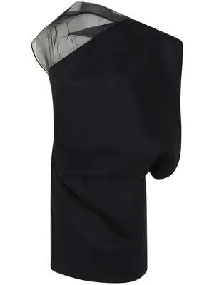 Sportmax One-shoulder Asymmetric Midi Dress - Black