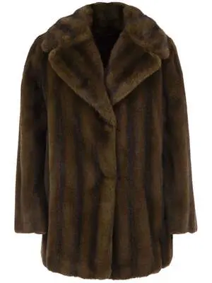 Max Mara Faux Fur Coat - Brown