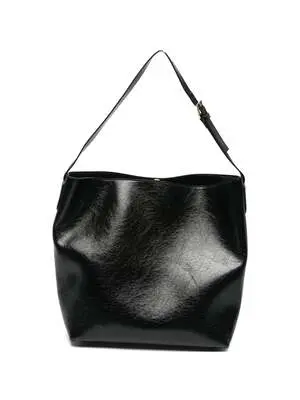 THEMOIRE Leather Mini Shoulder Pouch Handbag With Adjustable Strap - Nero