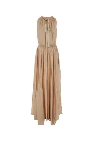 PATOU Embroidered Lyocell-silk Blend Striped Dress