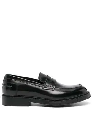 DOUCAL'S Leather Loafer With Ultralight Rubber Sole - Nero