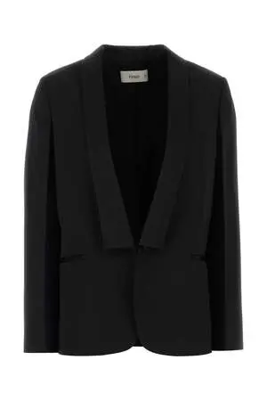 FENDI Fendi Wool Grain-Texture Blazer With Cupro Lining