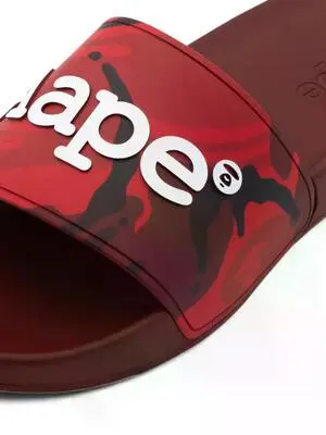 AAPE BY *A BATHING APE Logo-patch Camouflage Slides