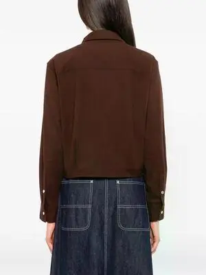 AGNES B. Flannel-blend Zip-up Shirt Jacket